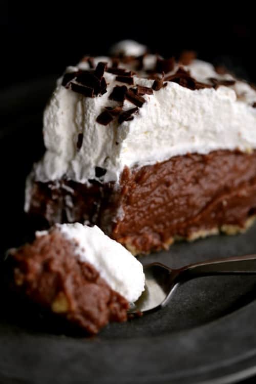 Chocolate Pudding Pie Recipe - HOMEMADE! - Rachel Cooks®