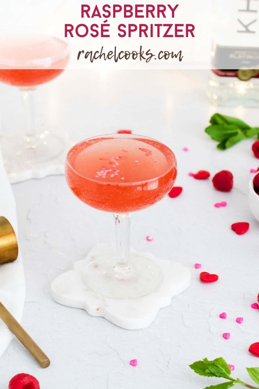 Raspberry Rosé Spritzer - easy cocktail! - Rachel Cooks®