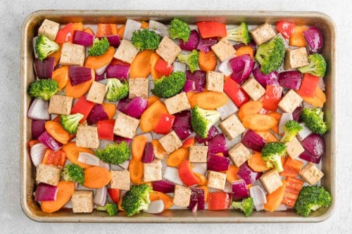 Tofu Sheet Pan Dinner with Peanut Sauce Recipe - Rachel Cooks®