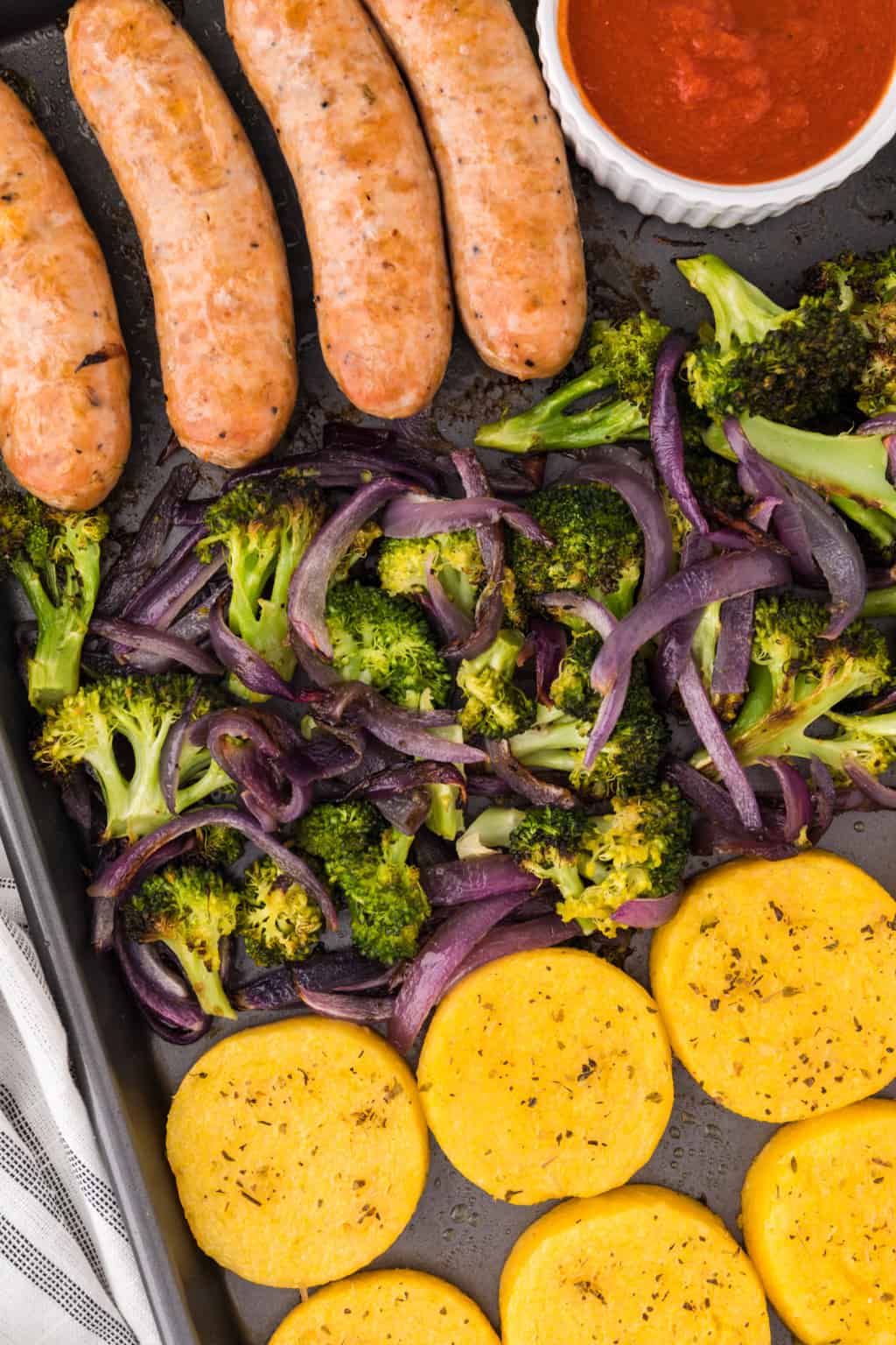 Sheet Pan Italian Sausage, Polenta & Broccoli Recipe - Rachel Cooks®