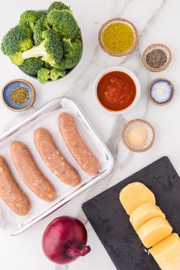 Sheet Pan Italian Sausage, Polenta & Broccoli Recipe - Rachel Cooks®