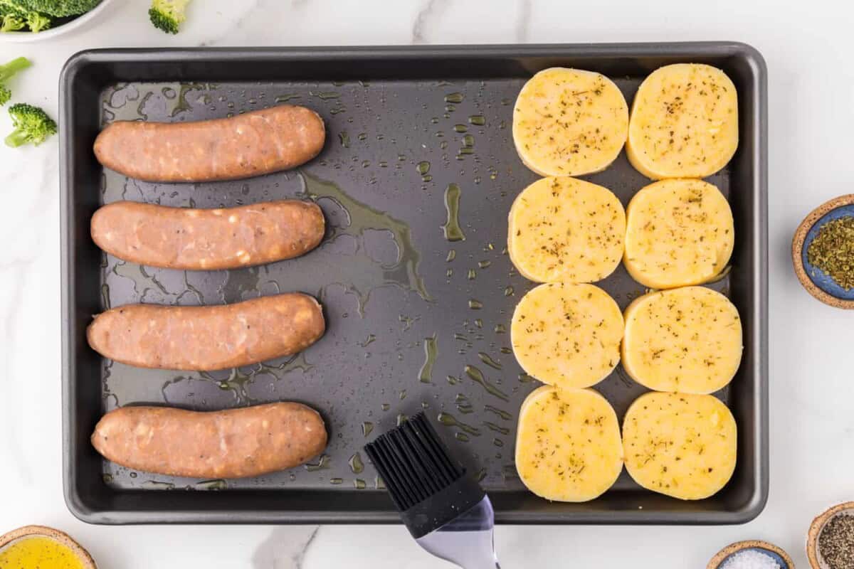 Sheet Pan Italian Sausage, Polenta & Broccoli Recipe - Rachel Cooks®