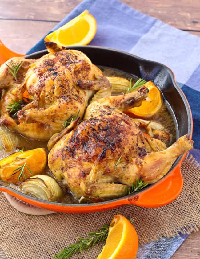 Cornish Game Hen Recipe with Orange and Rosemary