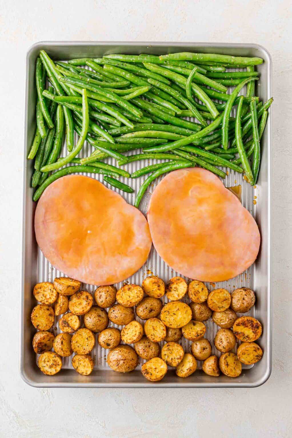 Ham Steak Sheet Pan Dinner