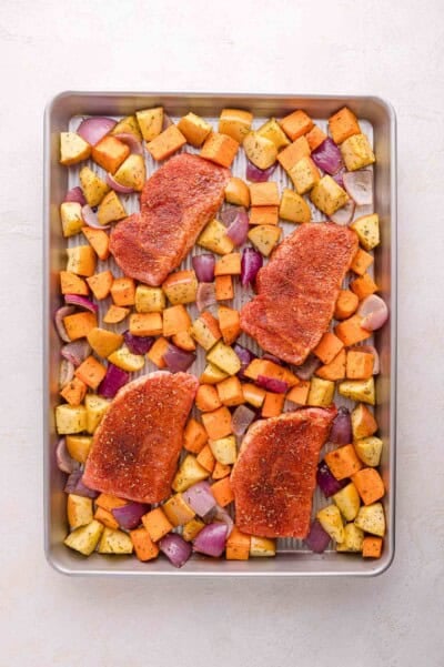 Sheet Pan Pork Chops With Apples and Sweet Potatoes