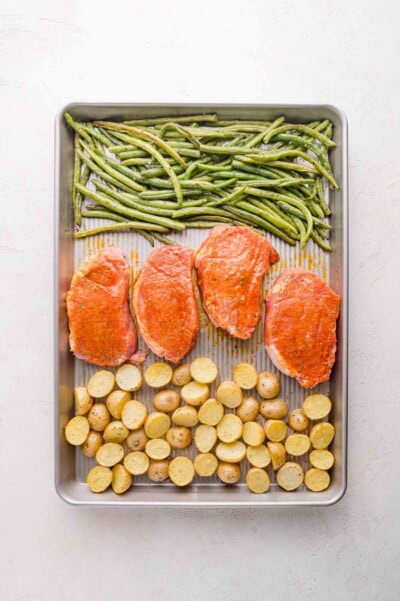 Ranch Pork Chops Sheet Pan Dinner