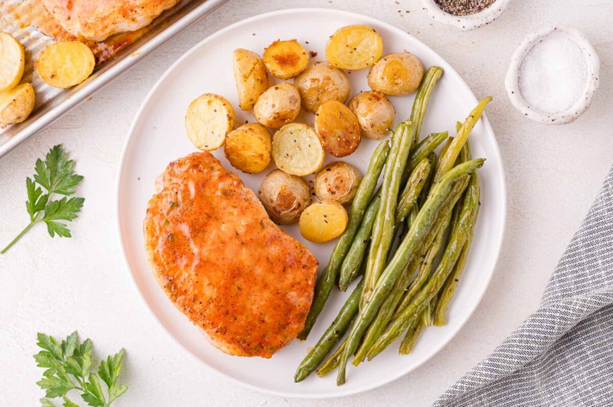 Ranch Pork Chops Sheet Pan Dinner
