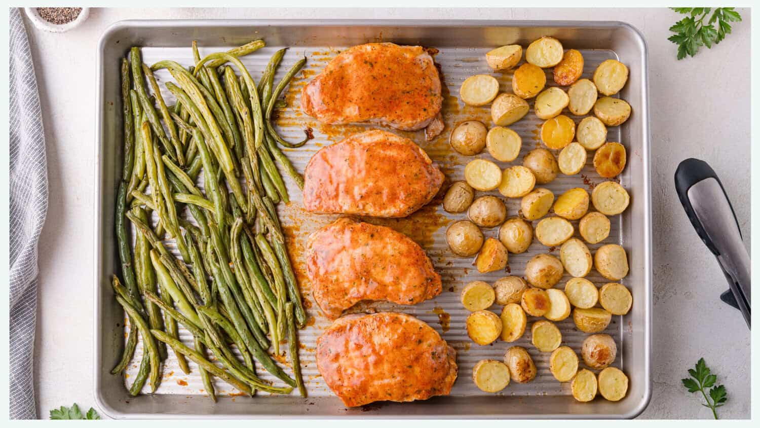 Ranch Pork Chops Sheet Pan Dinner