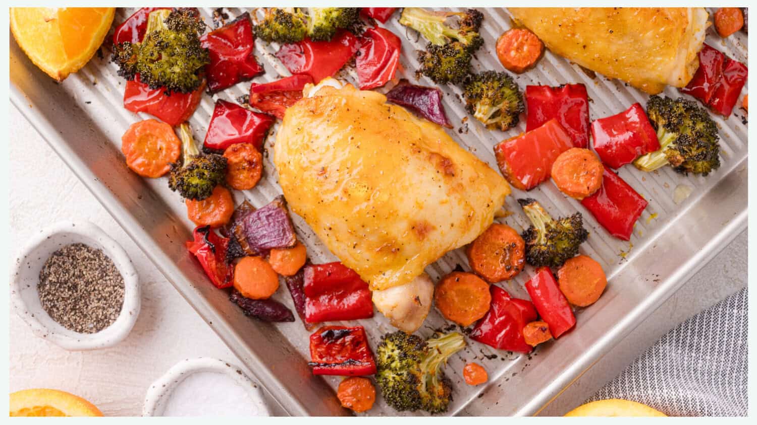 Sheet Pan Citrus Chicken and Rainbow Vegetables