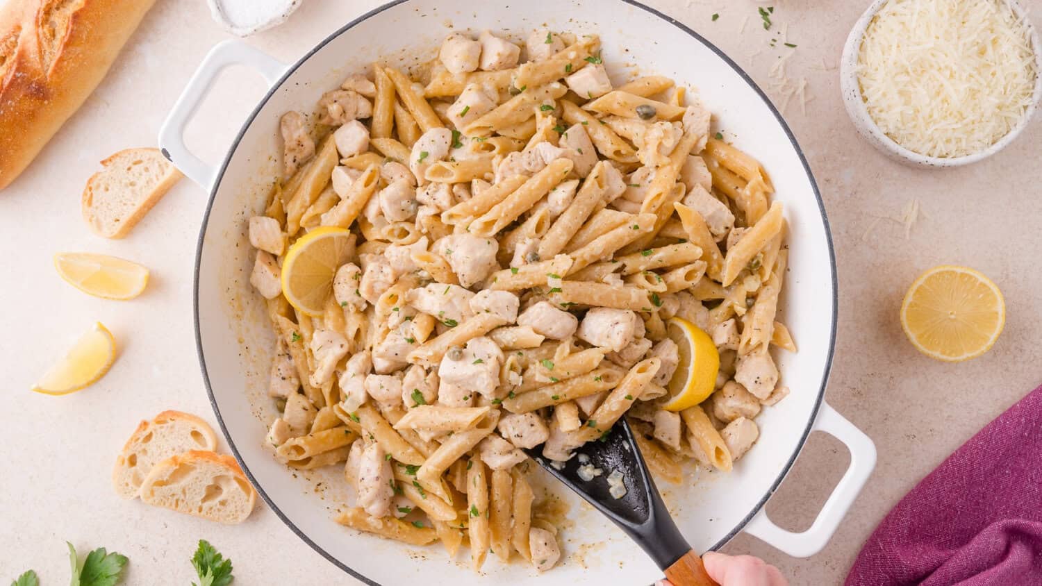 One Pan Chicken Piccata Pasta